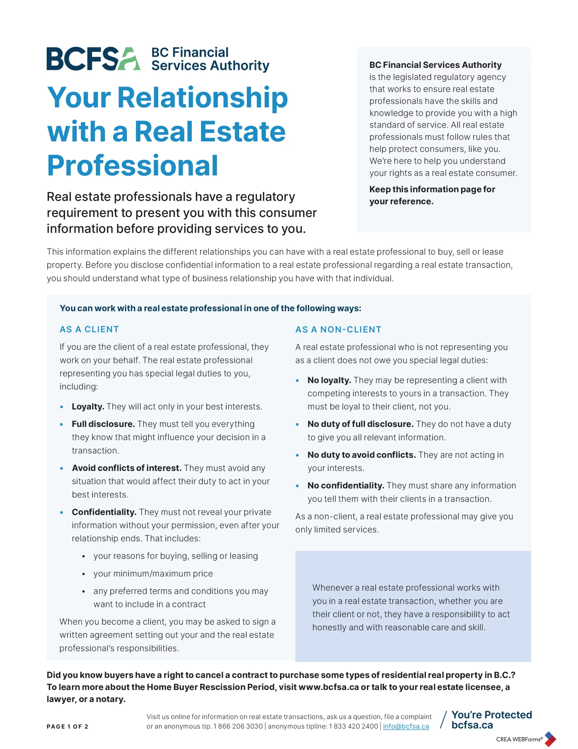 Disclosure of Representation in Trading Services DORTS & Presale Condos ...